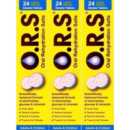 Oral Rehydration Salts Lemon Flavour Soluble 12 Tablets - 3 pack