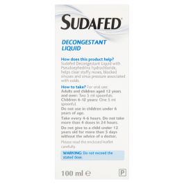 Sudafed Decongestant Liquid 100ml