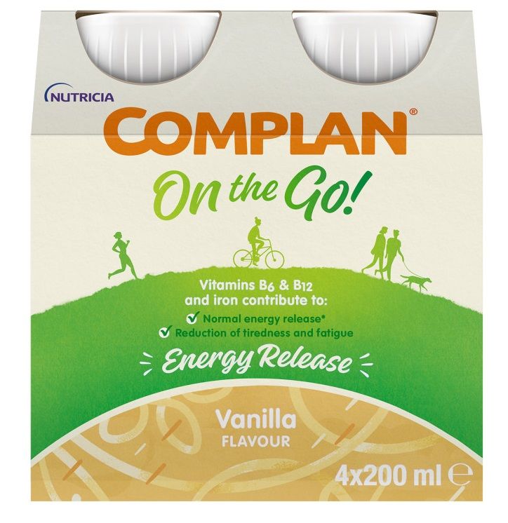 Complan On The Go Energy Release Drink Strawberry Flavour 4x200ml